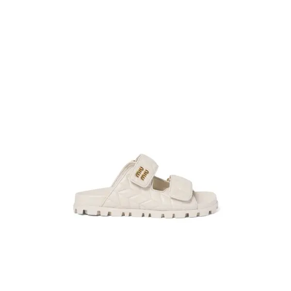 Miu Miu Matelassé Nappa Leather Slides