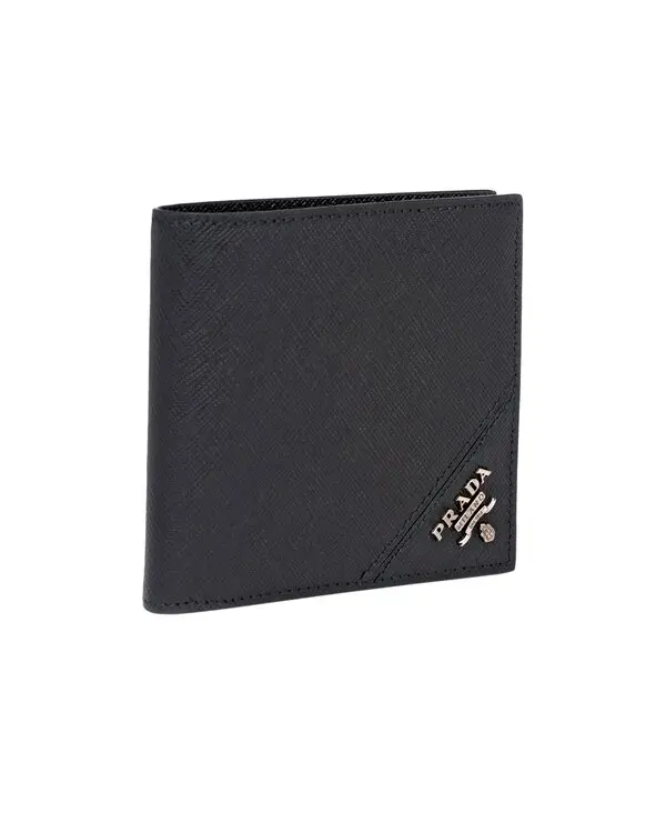 Prada Saffiano Leather Wallet With Coin Purse - Black