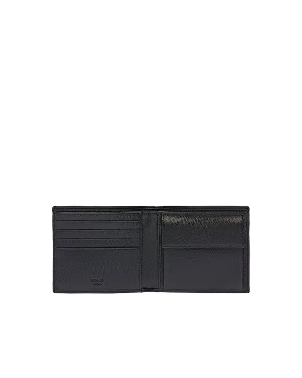 Prada Saffiano Leather Wallet With Coin Purse - Black
