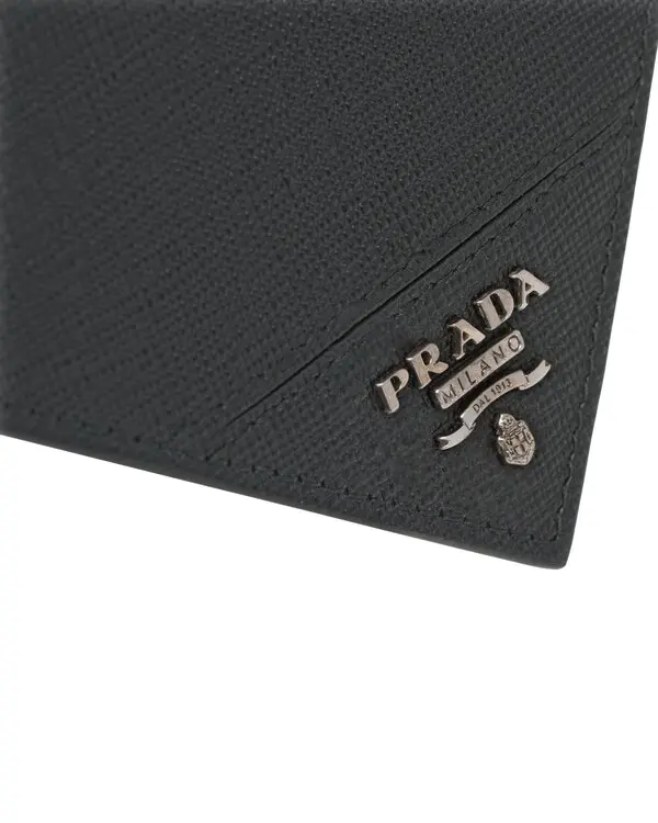 Prada Saffiano Leather Wallet With Coin Purse - Black