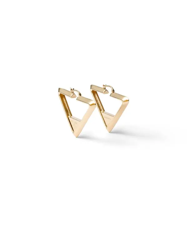 Prada Metal Earrings - Gold