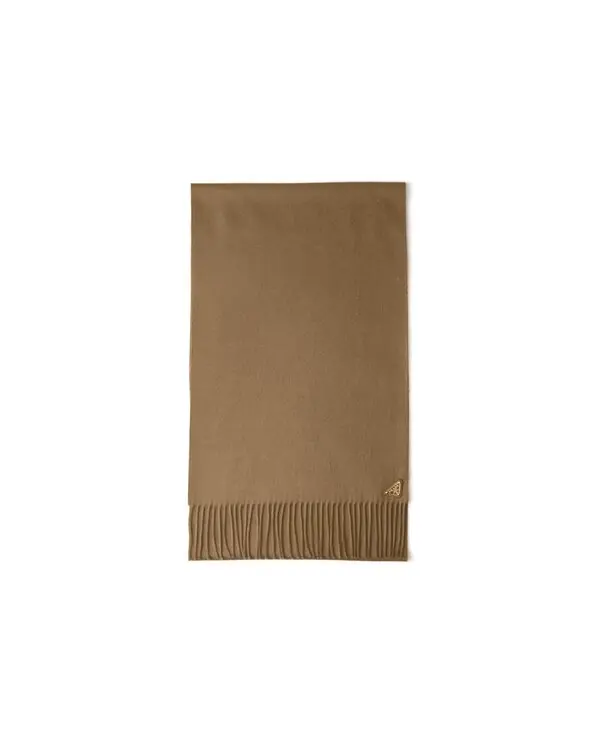 Prada Silk And Cashmere Scarf - Camel Brown