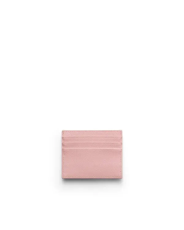 Prada Saffiano Leather Card Holder - Peach