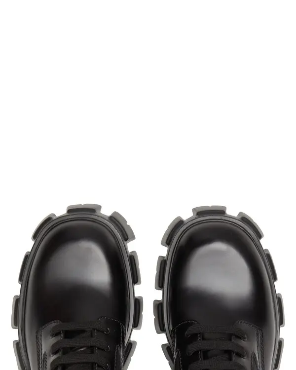 Prada Monolith Brushed Leather And Re-nylon Boots With Pouch
