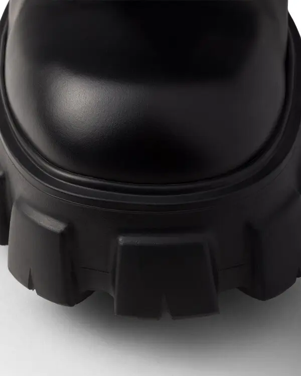 Prada Monolith Brushed Leather And Re-nylon Boots With Pouch