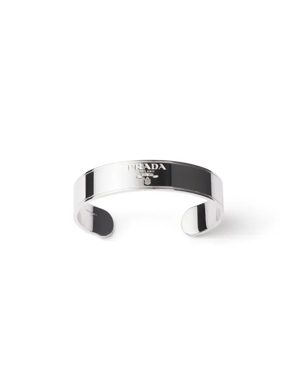 Prada Logo Jewels Cuff Bracelet In Sterling