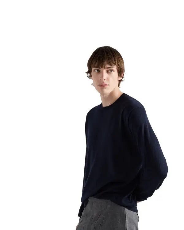 Prada Cashmere And Silk Crew-neck Sweater