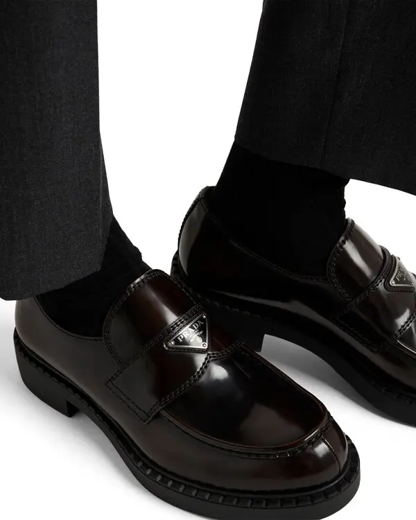 Prada Brushed Leather Loafers