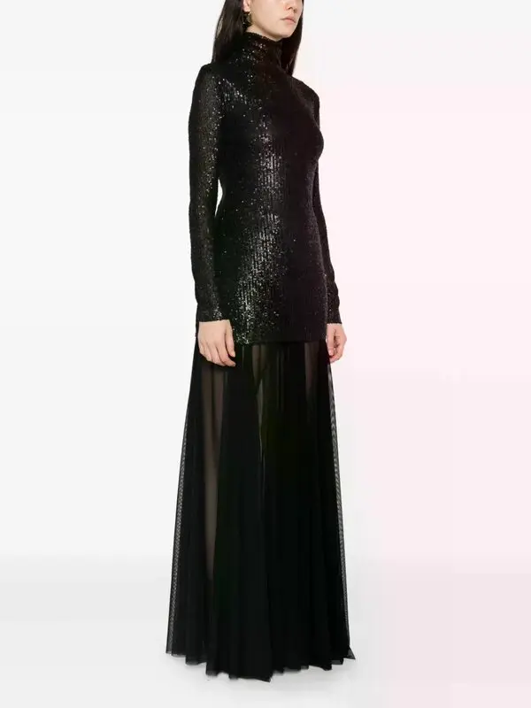 Norma Kamali Sequin Embellished Roll Neck Gown
