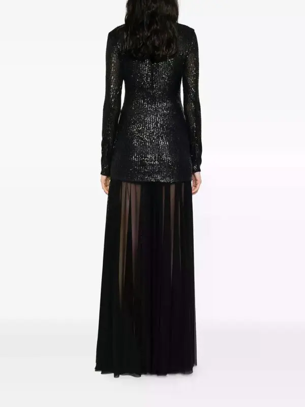 Norma Kamali Sequin Embellished Roll Neck Gown