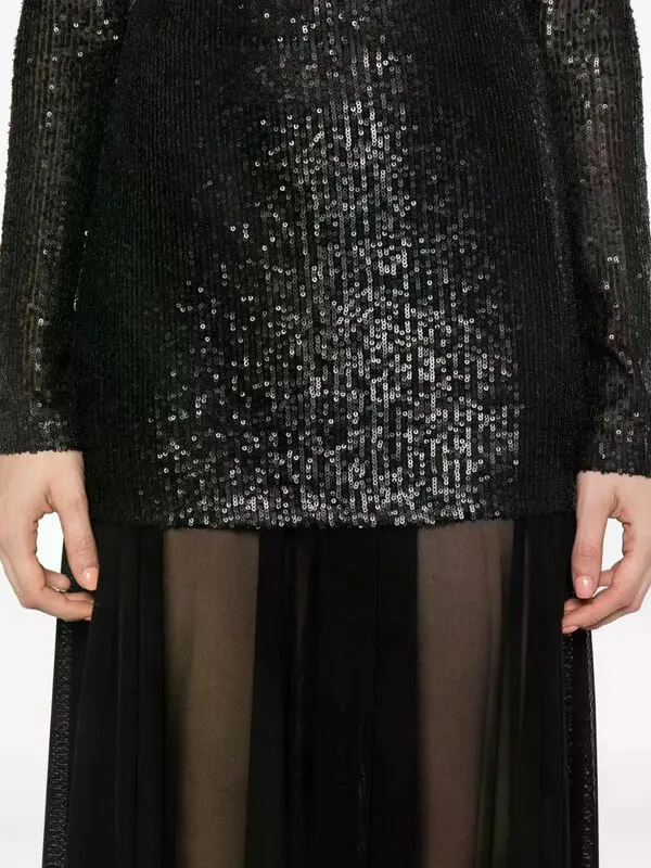 Norma Kamali Sequin Embellished Roll Neck Gown