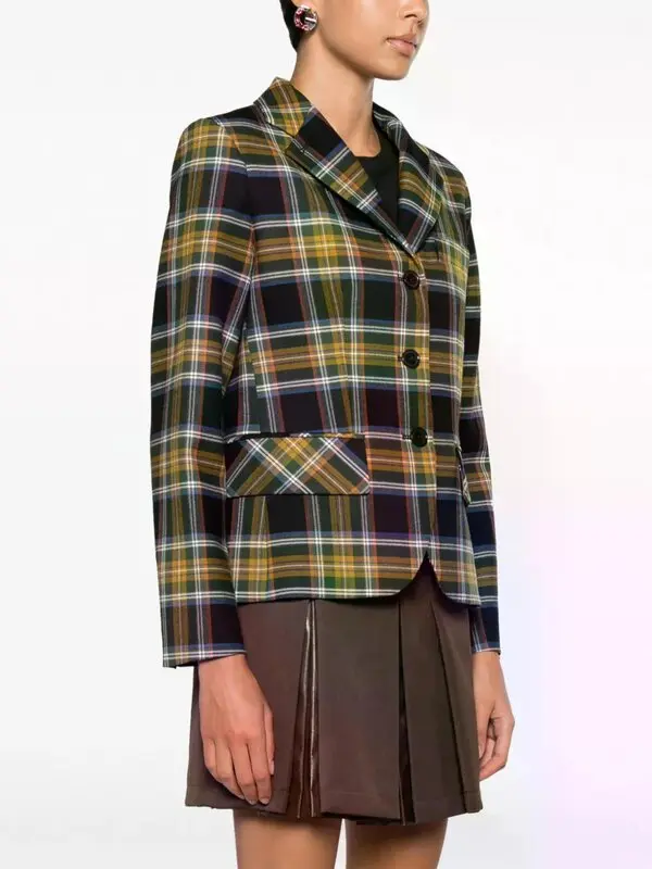 Kenzo Tartan Check Single-breasted Blazer