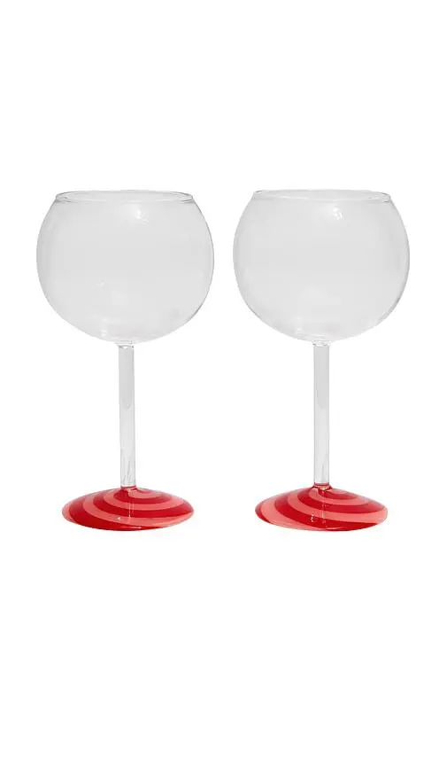 FAZEEK Swirl Wine Glasses Set Of 2 - Neutral
