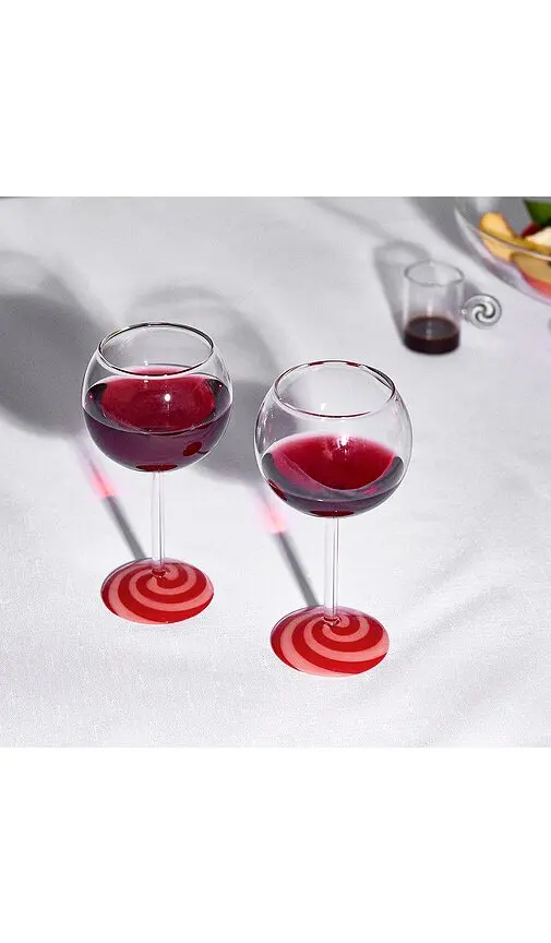 FAZEEK Swirl Wine Glasses Set Of 2 - Neutral