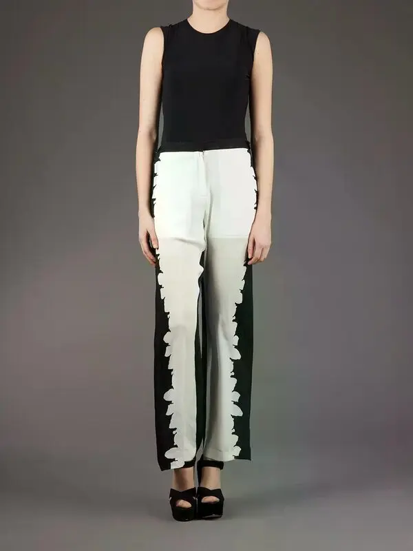 Sharon Wauchob Wide Leg Silk Trousers With Contrast Print