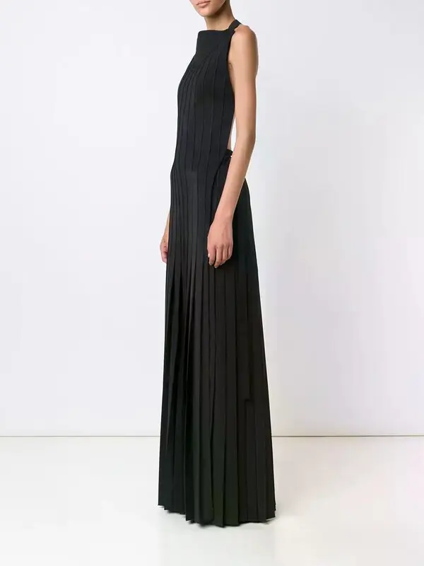 Vera Wang Pleated Plastron Gown