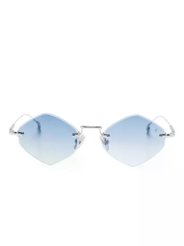 EYEPETIZER Empire Rimless Geometric Sunglasses - Silver