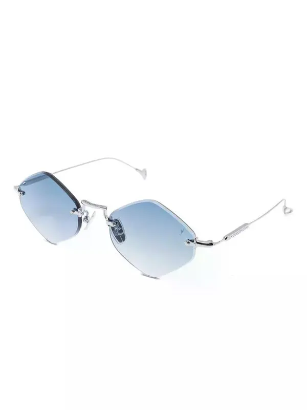 EYEPETIZER Empire Rimless Geometric Sunglasses - Silver