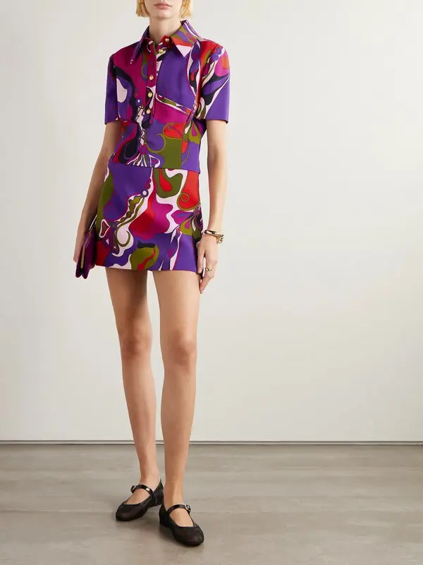 Emilio Pucci Printed Cady Mini Dress