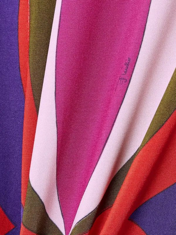 Emilio Pucci Printed Satin Maxi Shirt Dress