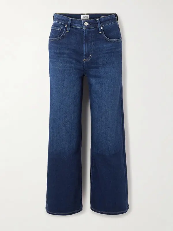 Citizens Of Humanity Lyra Cropped High-rise Wide-leg Jeans - Blue