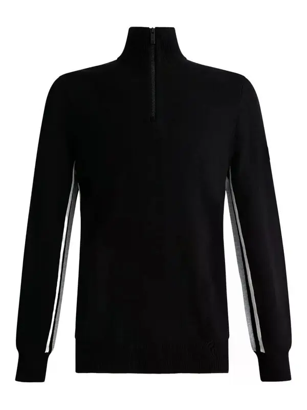 Fusalp Natom Quarter Zip Sweatshirt With Intarsia Stripe Detail