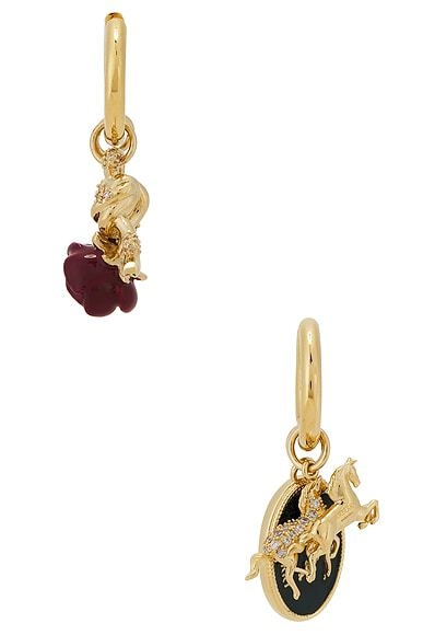 Burberry Charm Hoop Earrings