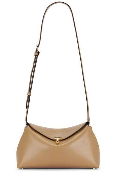 TOTEME T-lock Leather Clutch - Camel