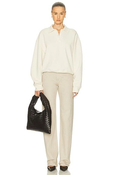 GRLFRND Cotton Polo Sweatshirt - Bone