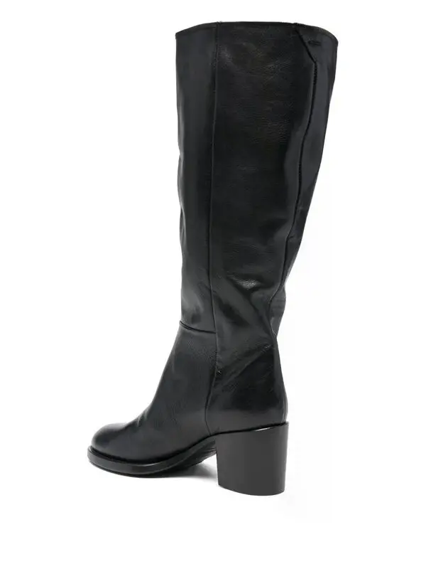 PANTANETTI Leather Block Heel Boots