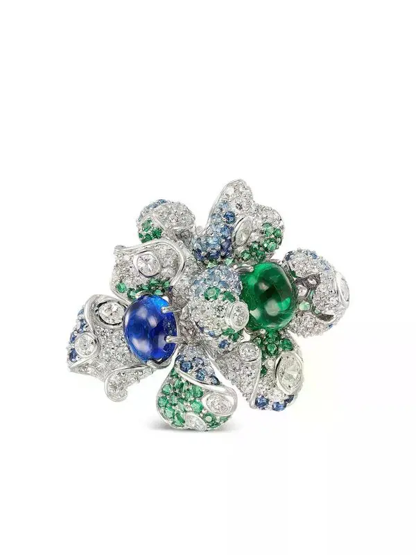 ANABELA CHAN Blossom Rhodium Vermeil Multi-stone Ring - Silver