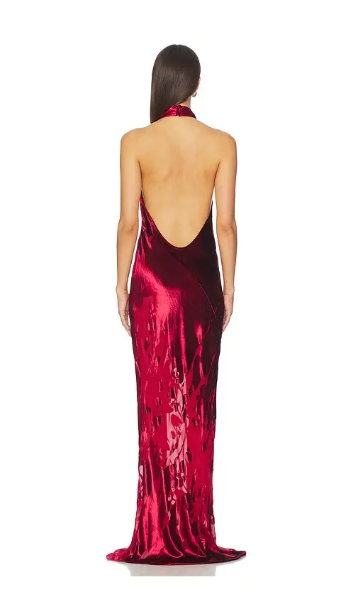 THE SEI Halter Bias Gown - Red