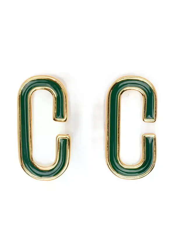 Casablanca Tone Enamelled 'c' Earrings - Gold