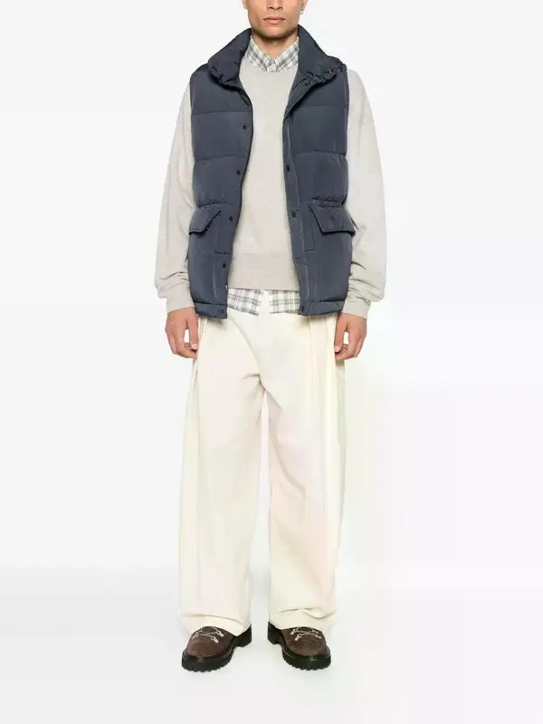 Maison Kitsuné Puffer Gilet With Concealed Fastening - Blue