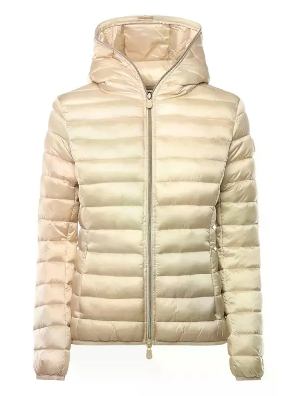 SAVE THE DUCK Hooded Zip-up Coat - Neutrals