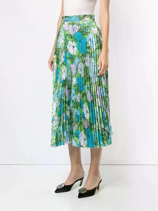 RICHARD QUINN Floral Pleated Midi Skirt