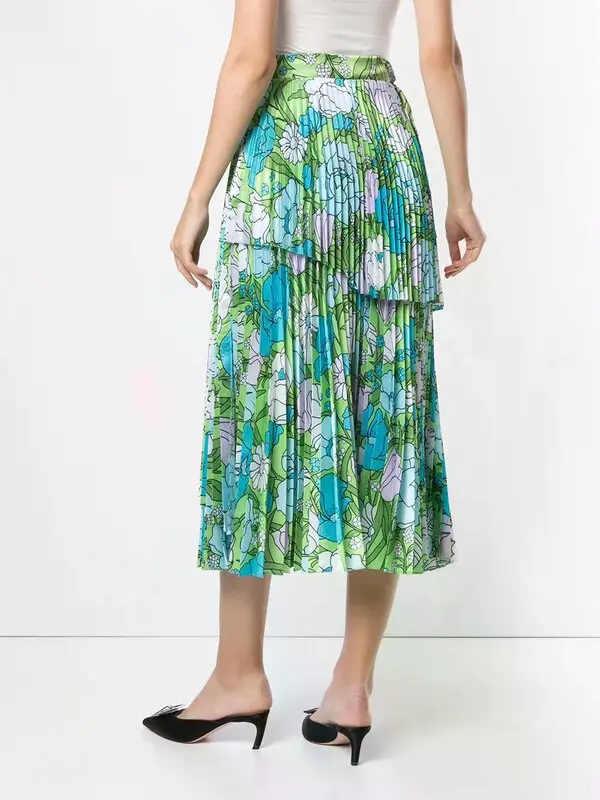 RICHARD QUINN Floral Pleated Midi Skirt