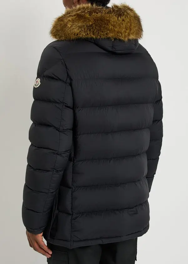 Moncler Clunye Down Jacket With Faux Fur Trim - Black