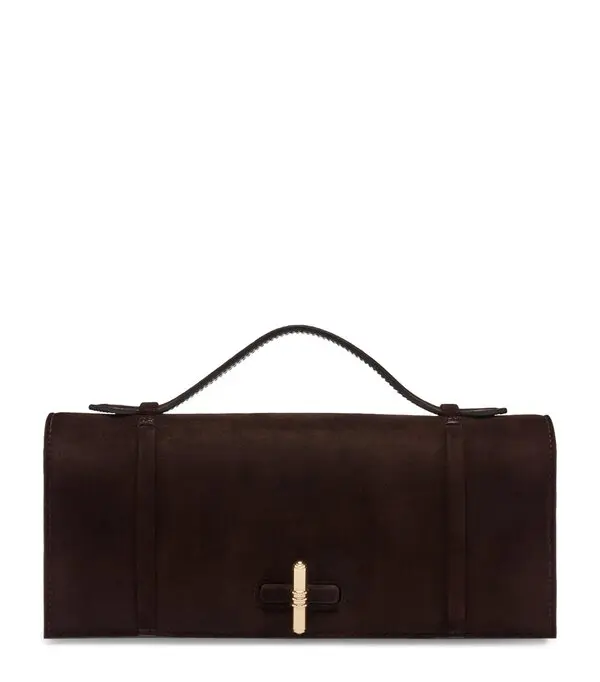 MALONE SOULIERS Suede May Clutch Bag - Brown