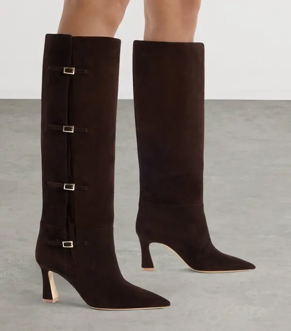 MALONE SOULIERS Suede Buckled Knee-high Boots