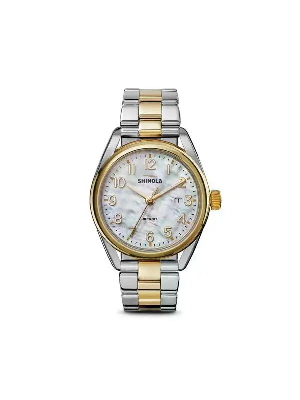 Shinola Stainless Steel Two Tone Mother-of-pearl Dial Watch