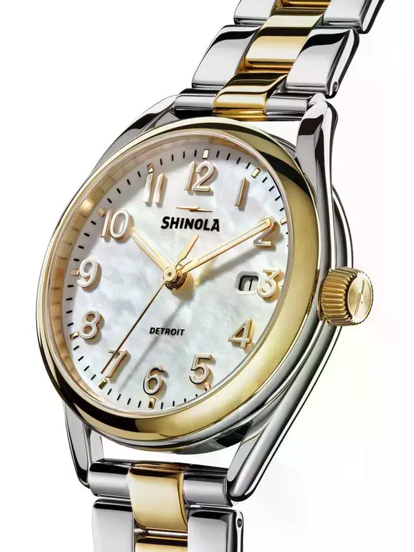 Shinola Stainless Steel Two Tone Mother-of-pearl Dial Watch