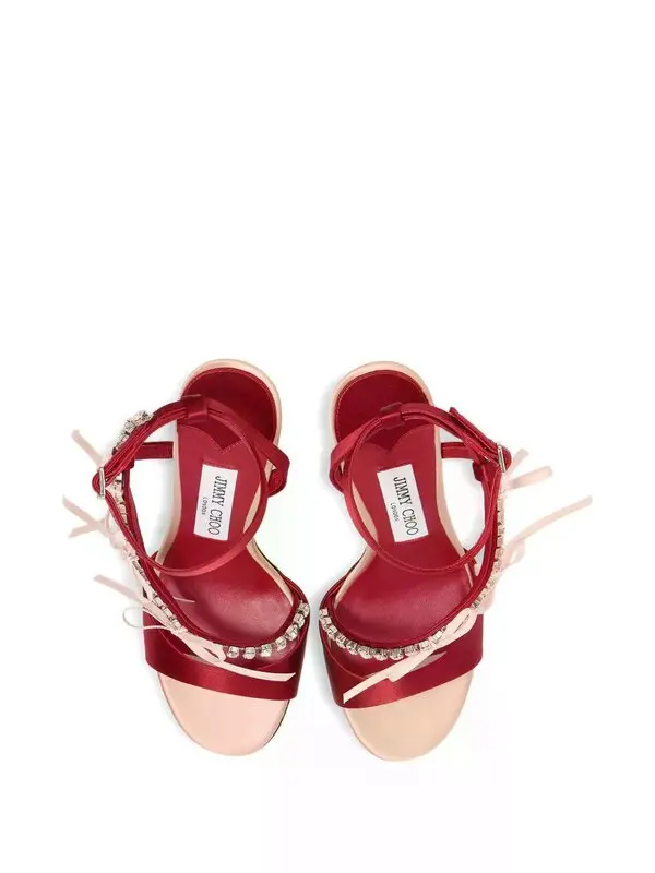 JIMMY CHOO Lula 100 Embellished Heeled Sandals - Red