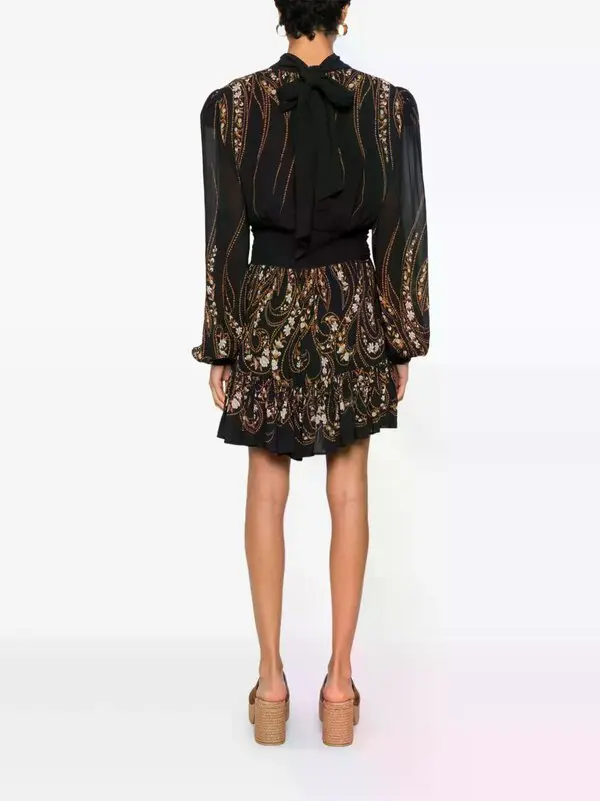 Farm Rio Floral Print High Neck Dress