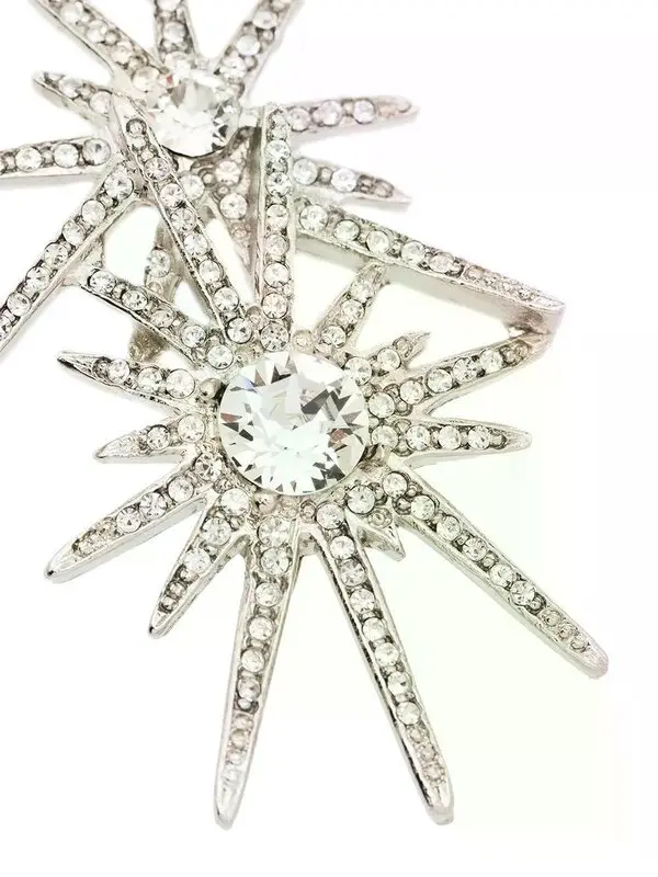 KENNETH JAY LANE Crystal Star Clip-on Earrings - Silver