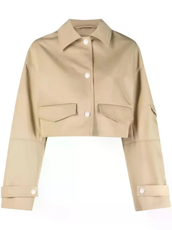 Nanushka Bracha Cropped Shirt Jacket - Neutrals