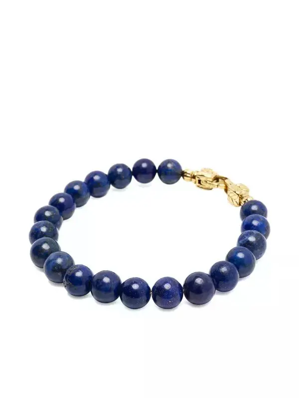 NIALAYA JEWELRY Dumortierite Bead Bracelet With Lobster Clasp - Blue