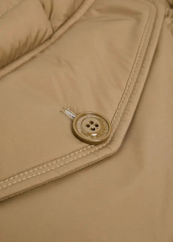Moncler Clunye Faux Fur-trimmed Down Jacket - Beige
