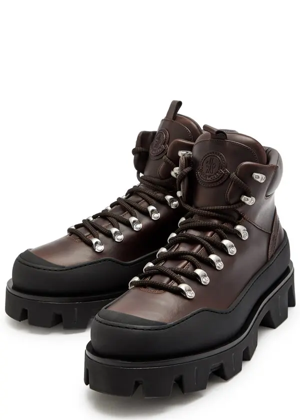 Moncler Peak Trek Leather Hiking Boots