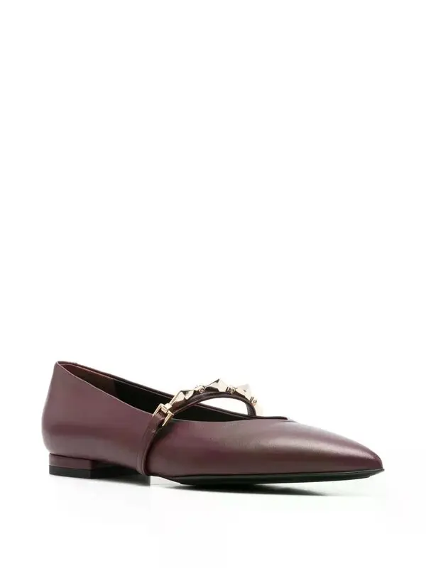 SERGIO LEVANTESI Studded Strap Ballet Flats